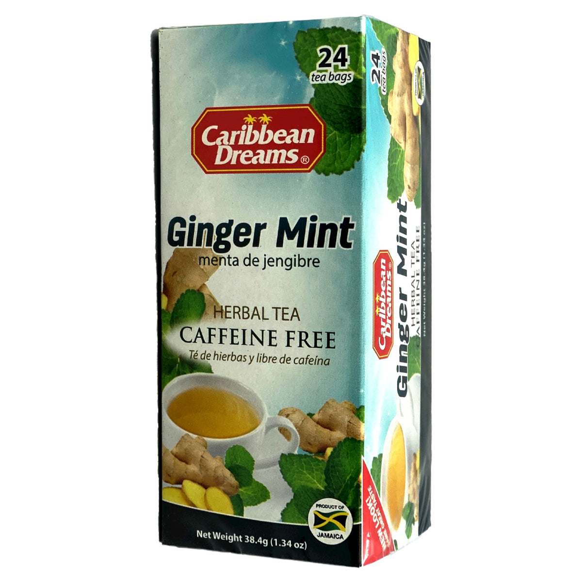 CARIBBEAN DREAMS GREEN TEA & MINT TEA - 24 TEA BAGS 38.4G (1.34OZ ...