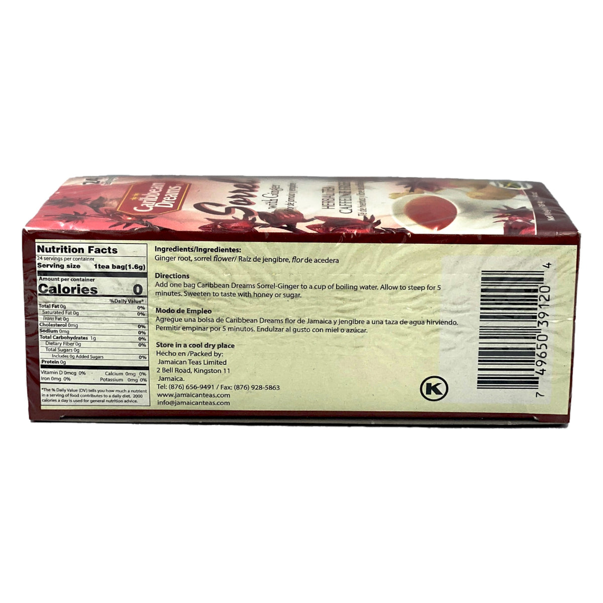 CARIBBEAN DREAMS SORREL WITH GINGER TEA 24 TEA BAGS 38.4G (1.34 OZ ...